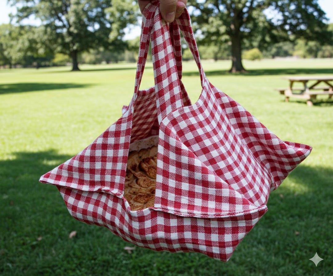 Reversible Pie Carrier Sewing Pattern PDF, Quilted Dish Tote Tutorial ...