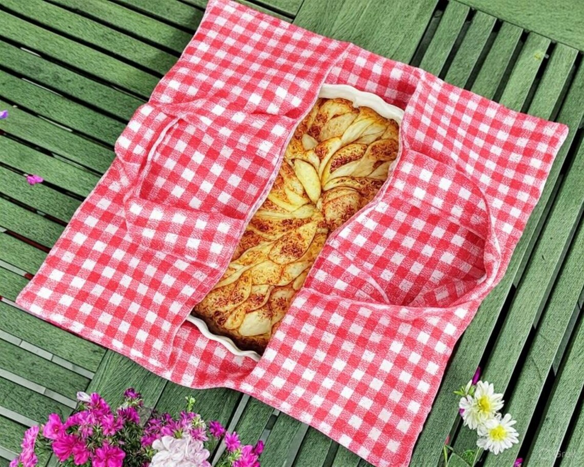 Reversible Pie Carrier Sewing Pattern PDF, Quilted Dish Tote Tutorial ...