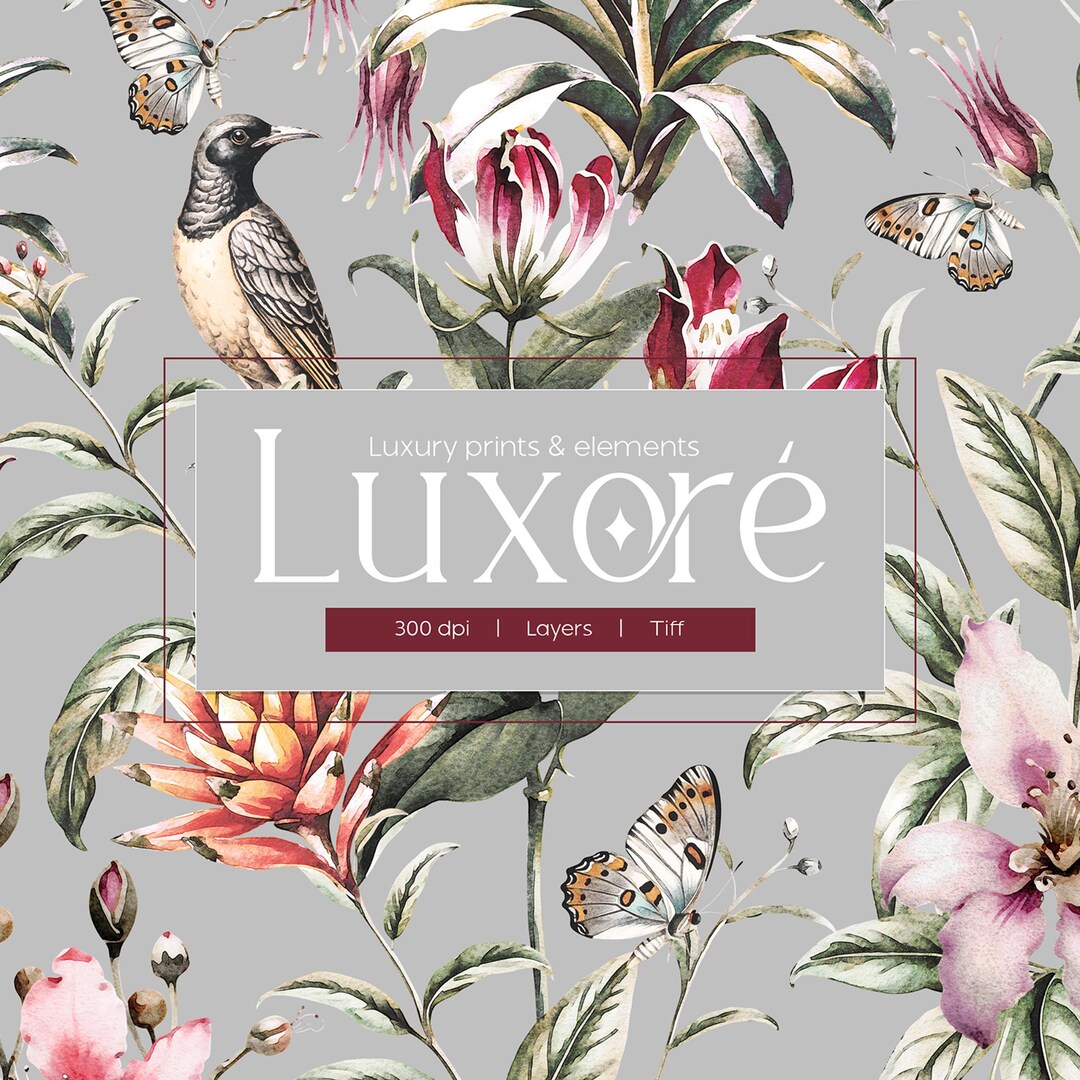 Luxoré | Luxury Prints and Motifs, Surface Pattern Floral Designs - Etsy