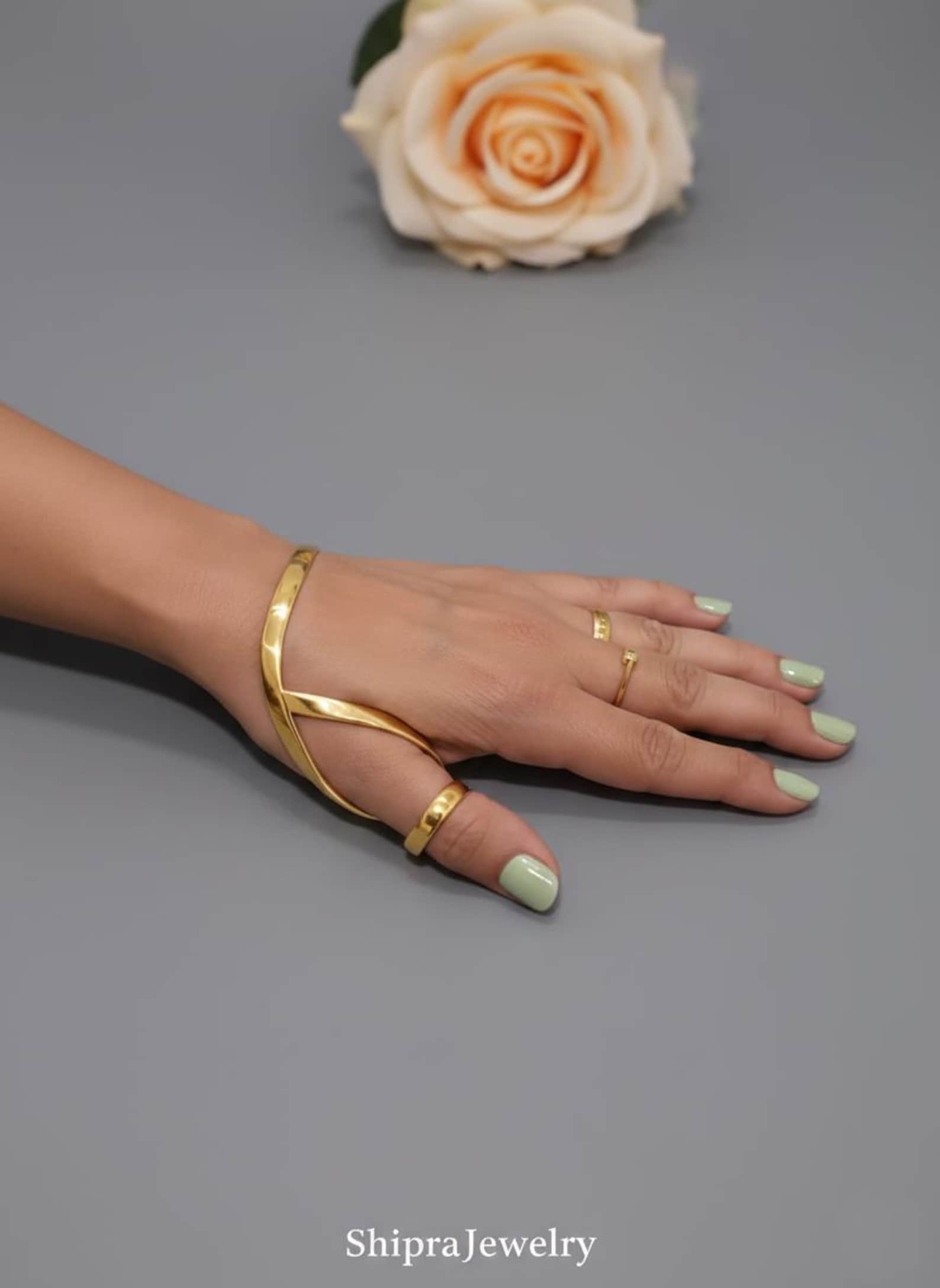 Handcrafted German Silver Arthritis Thumb Splint Bracelet Ring for CMC ...