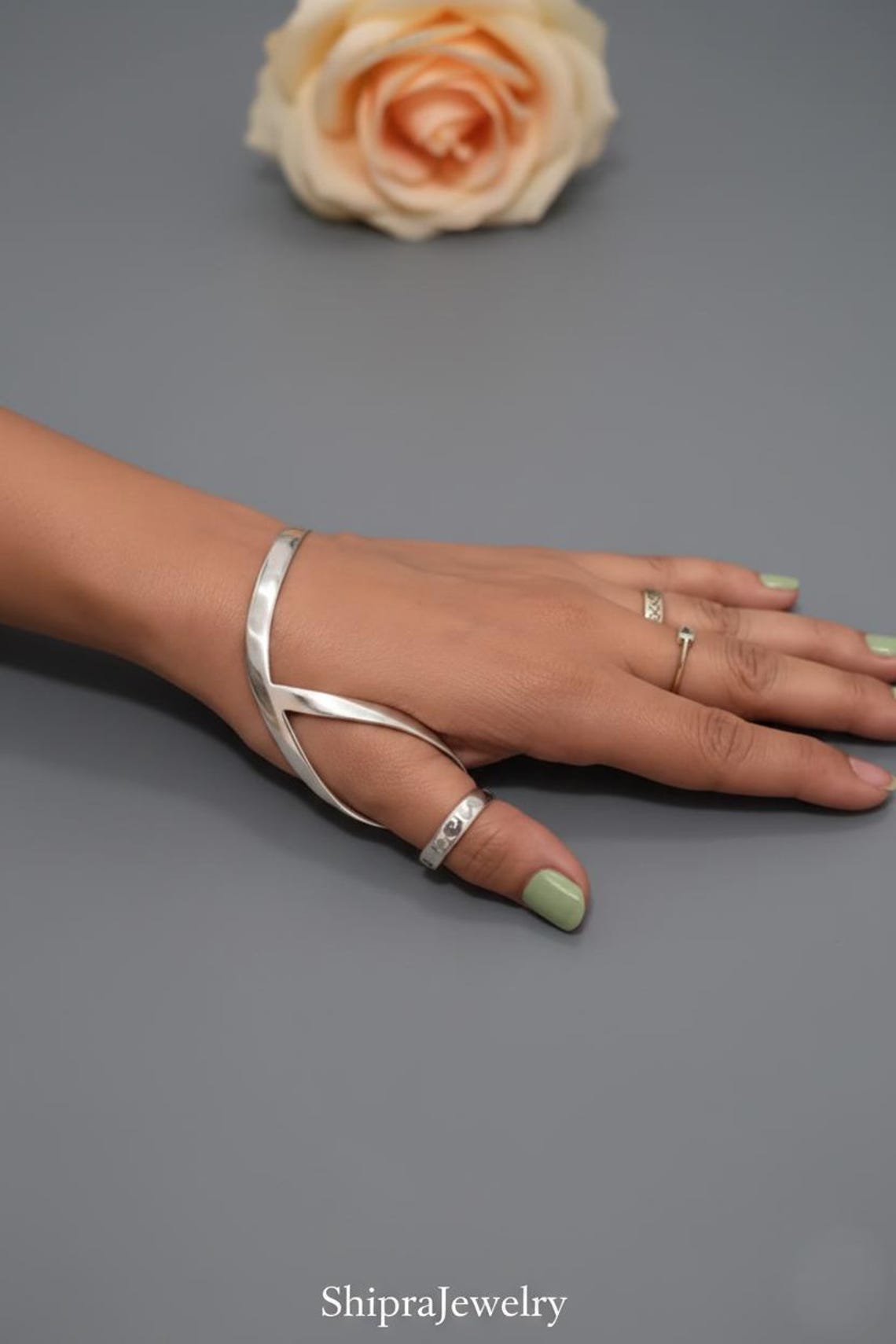 Handcrafted German Silver Arthritis Thumb Splint Bracelet Ring for CMC ...