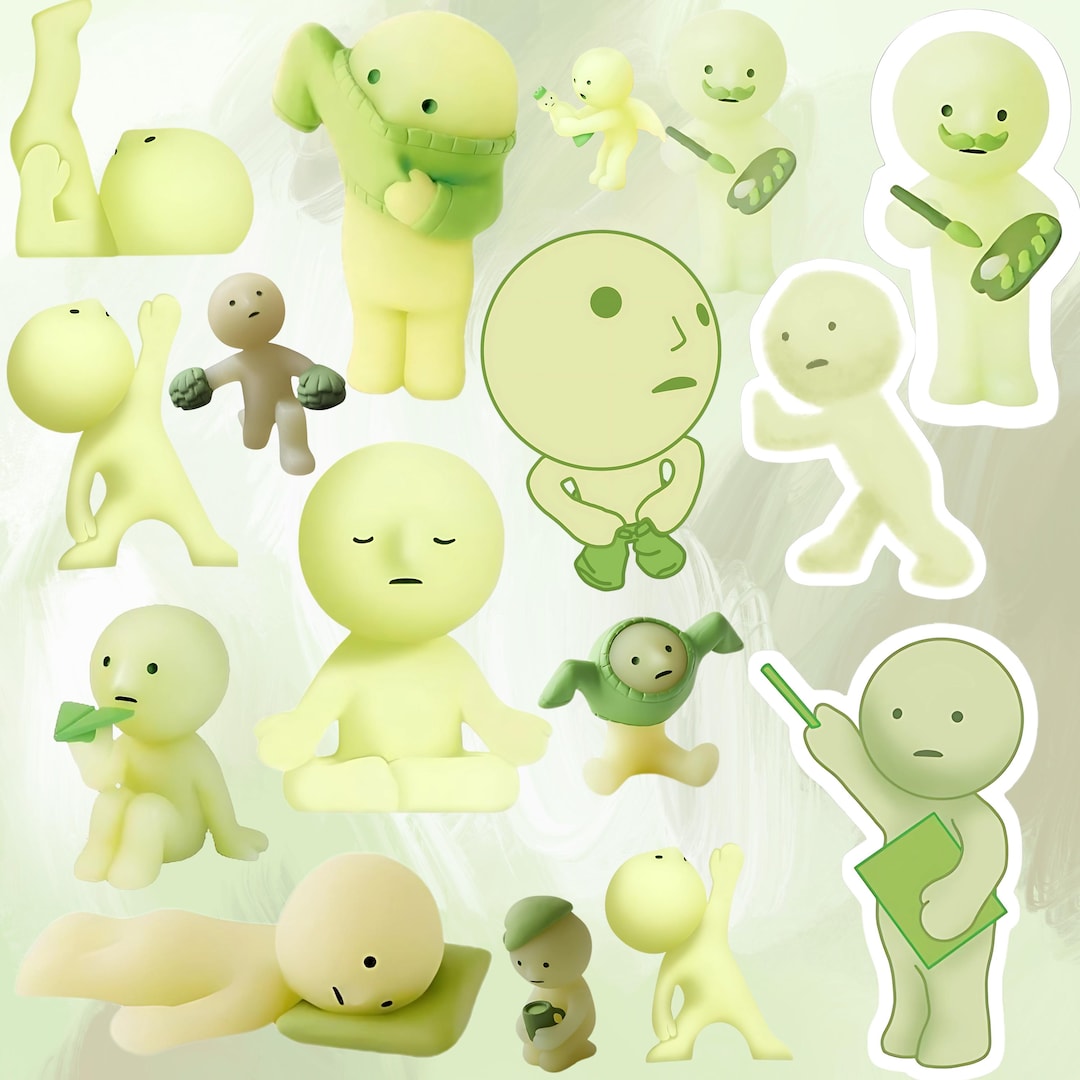 Smiski PNG Bundle: 20 Cartoon Designs for Print on Demand (digital ...