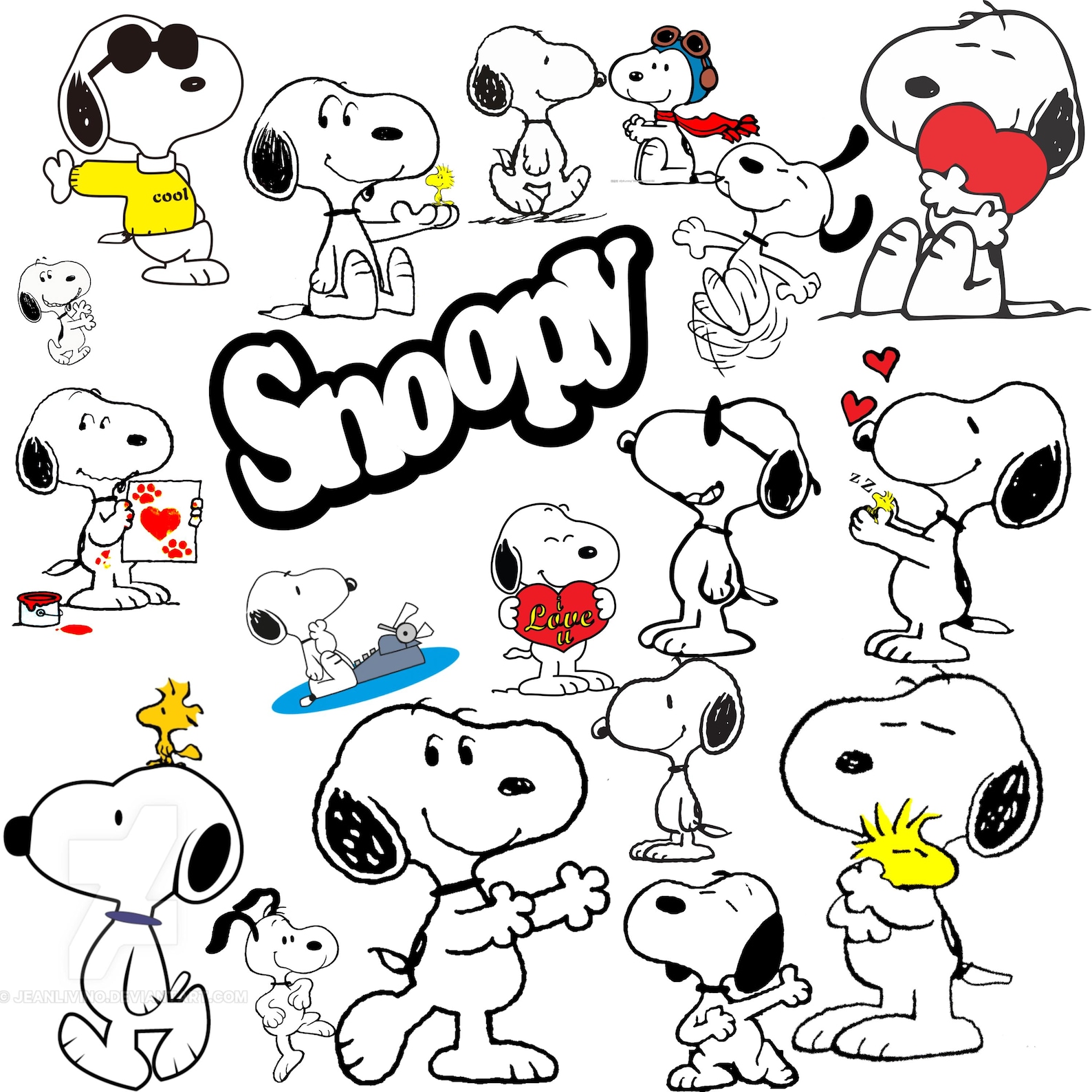 Snoopy Cartoon PNG Bundle: 20 T-shirt Sublimation Designs (digital ...