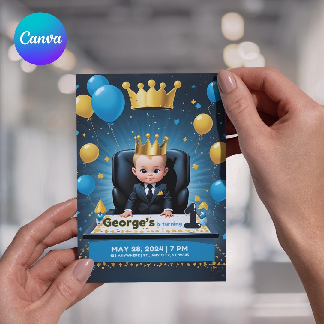 Editable Baby Boss Birthday Invitation | Boss Baby Party Invite ...