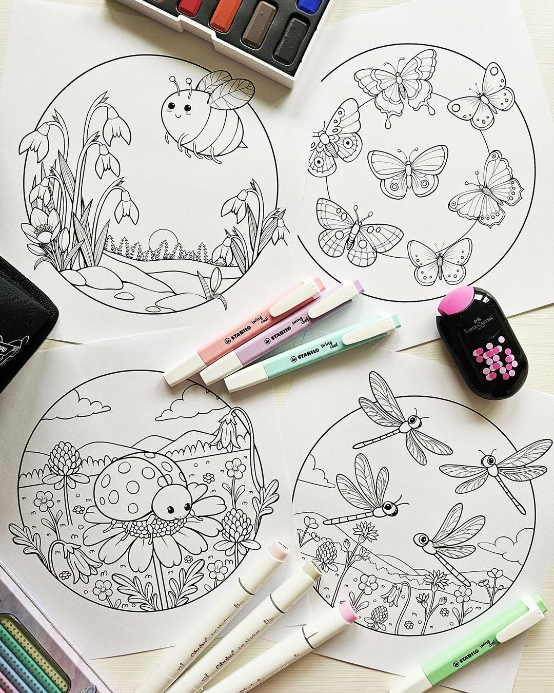 Coloriages d'insectes et d'insectes douillets par Vilyaroo | Paquet de ...