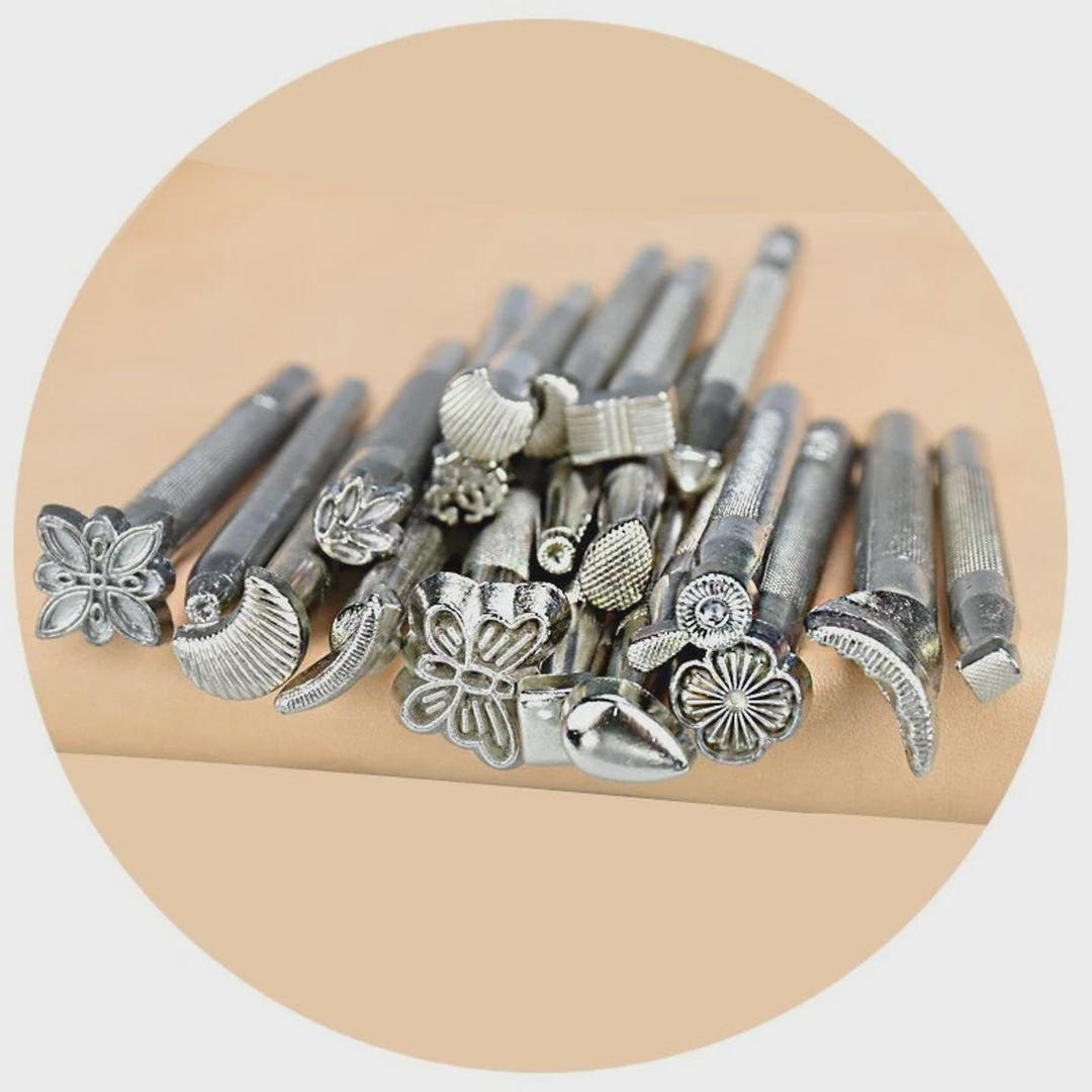 Leather Stamping Tool Kit – Stainless Steel Carving Tools With Rubber ...