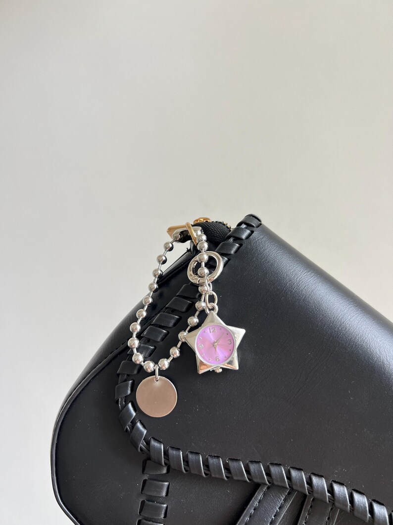 Y2K Purple Star Watch Keychain,vintage Silver Star Watch Pendant, Cute ...