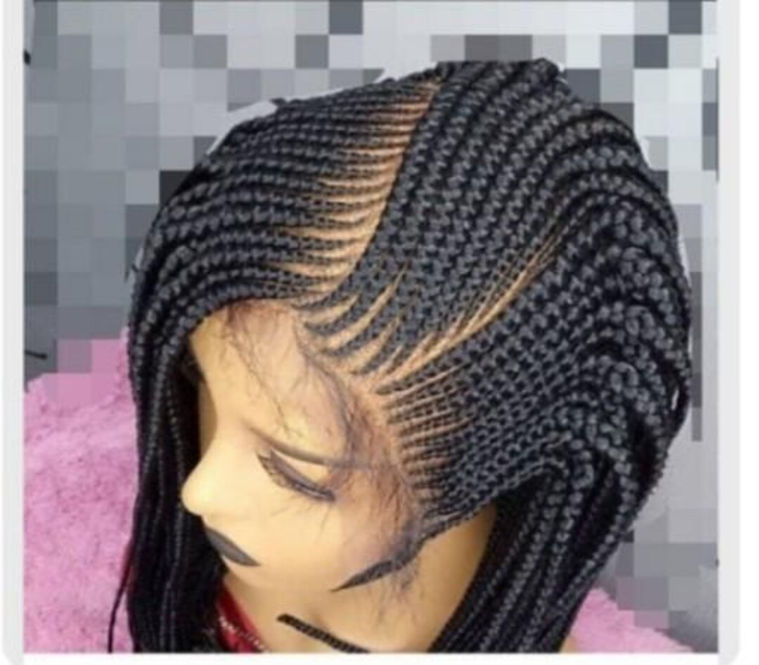 Braided Wig, Womens Braided Wig, Cornrow Braided Wig, African Braided ...