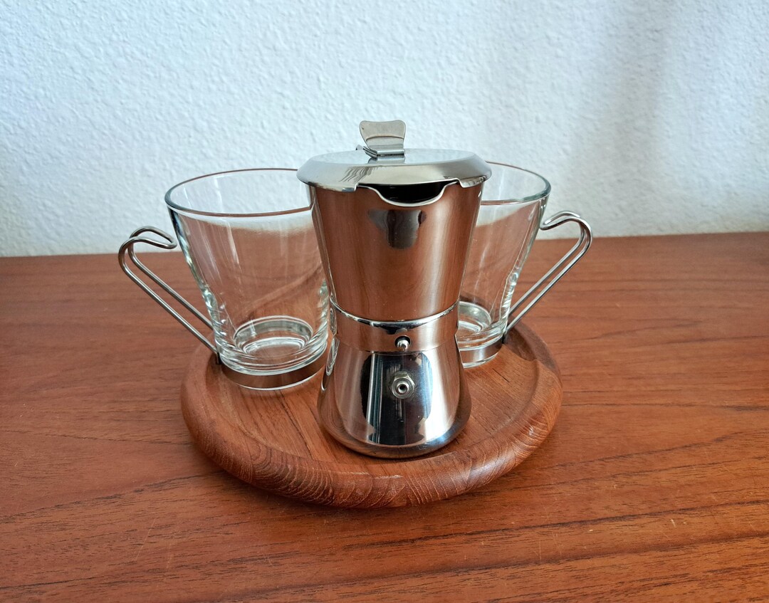 Giannini Espresso Pot-vitrosax Coffee Cups Eak Serving Tray - Etsy