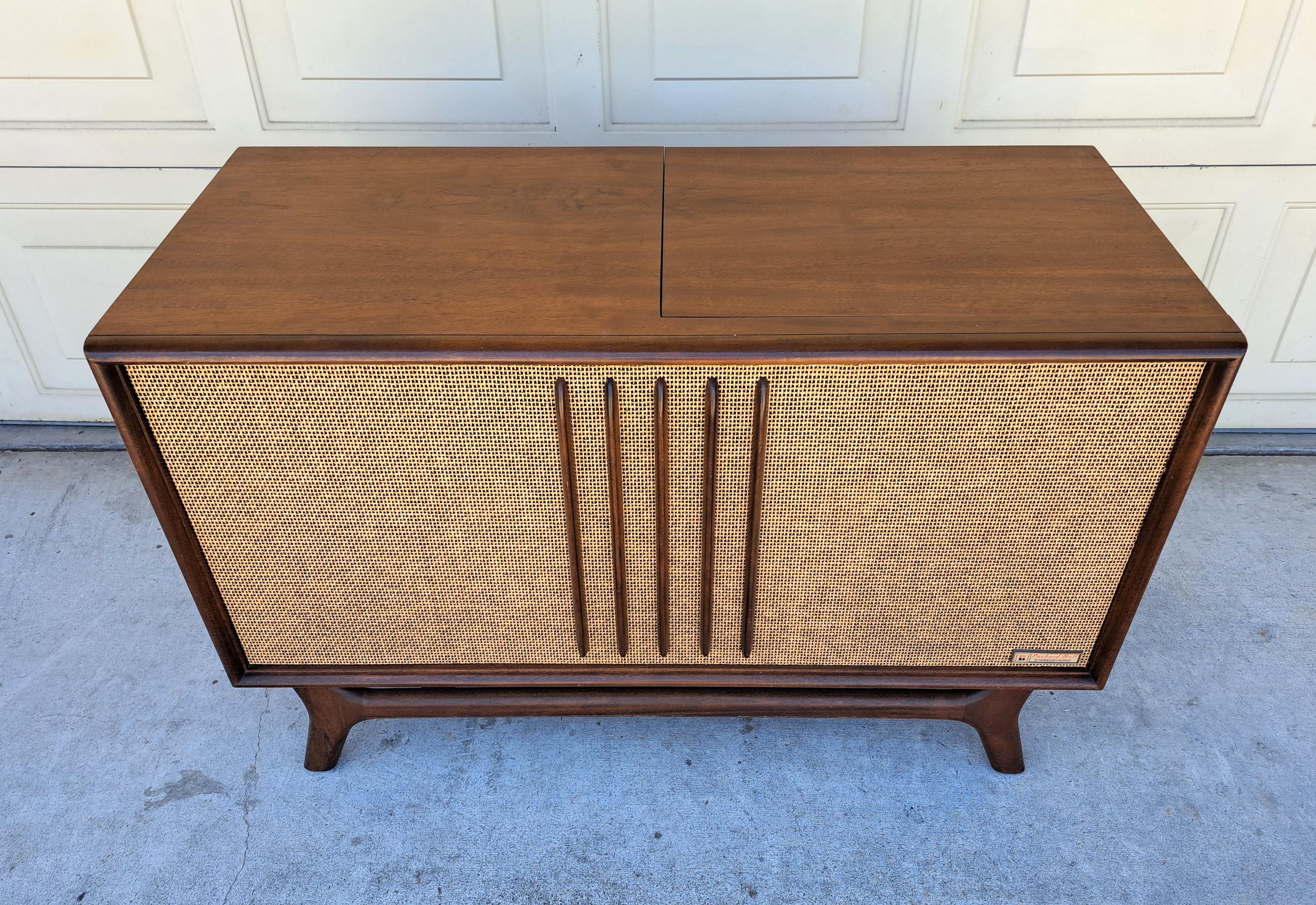 Mid Century Packard Bell Stereo Console - Bluetooth Enabled - Walnut ...