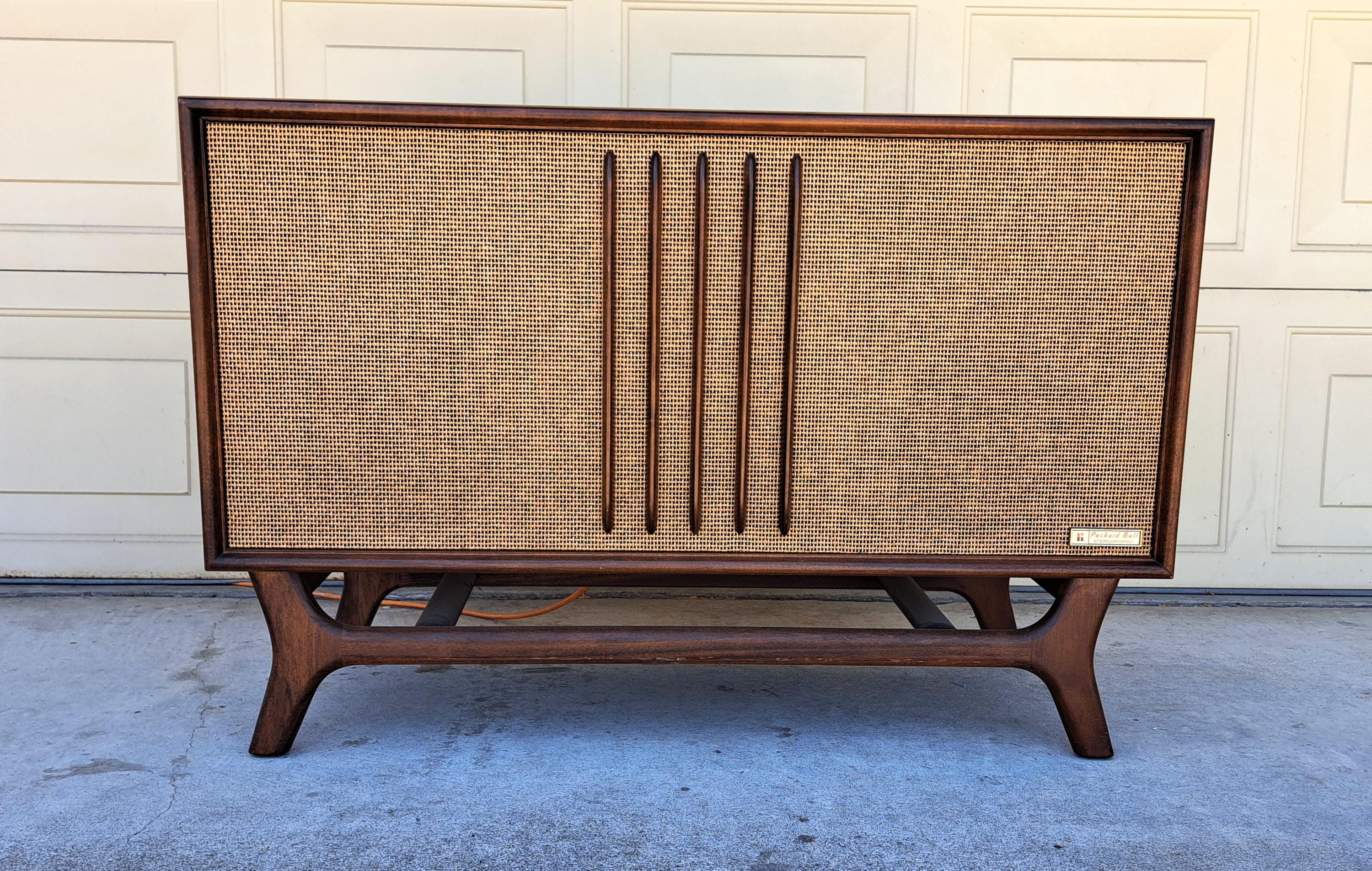 Mid Century Packard Bell Stereo Console - Bluetooth Enabled - Walnut ...