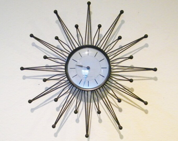 Vintage Mid Century Starburst Clock - Etsy
