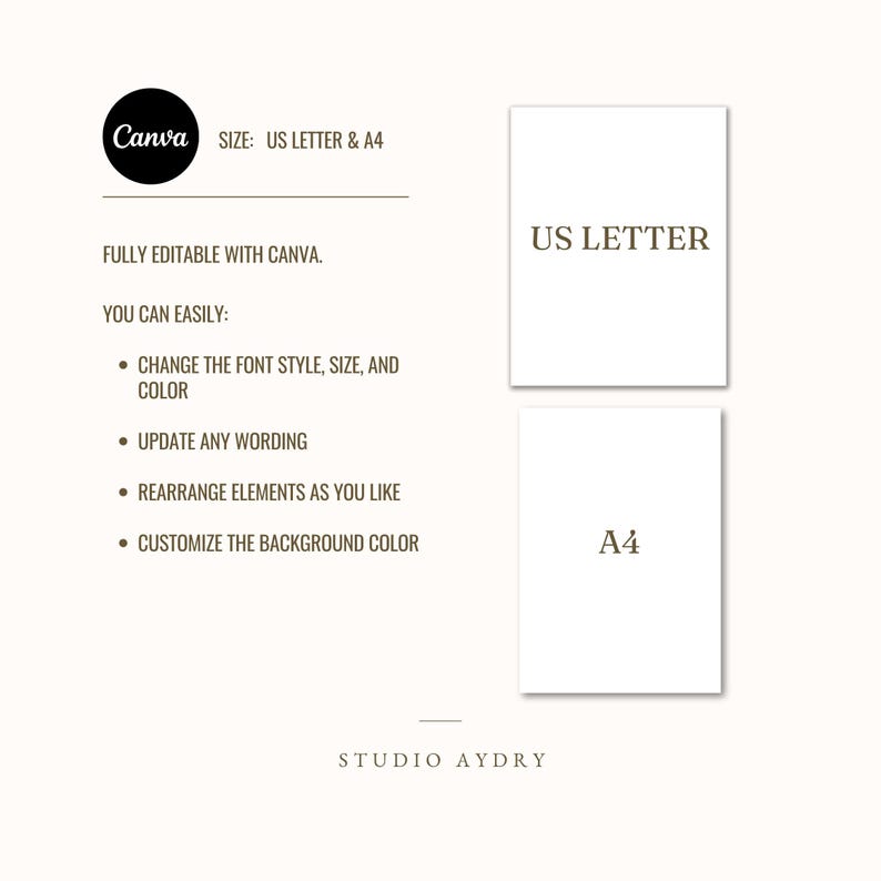 Editable Daily Planner Template for Canva US Letter A4 Minimalist ...