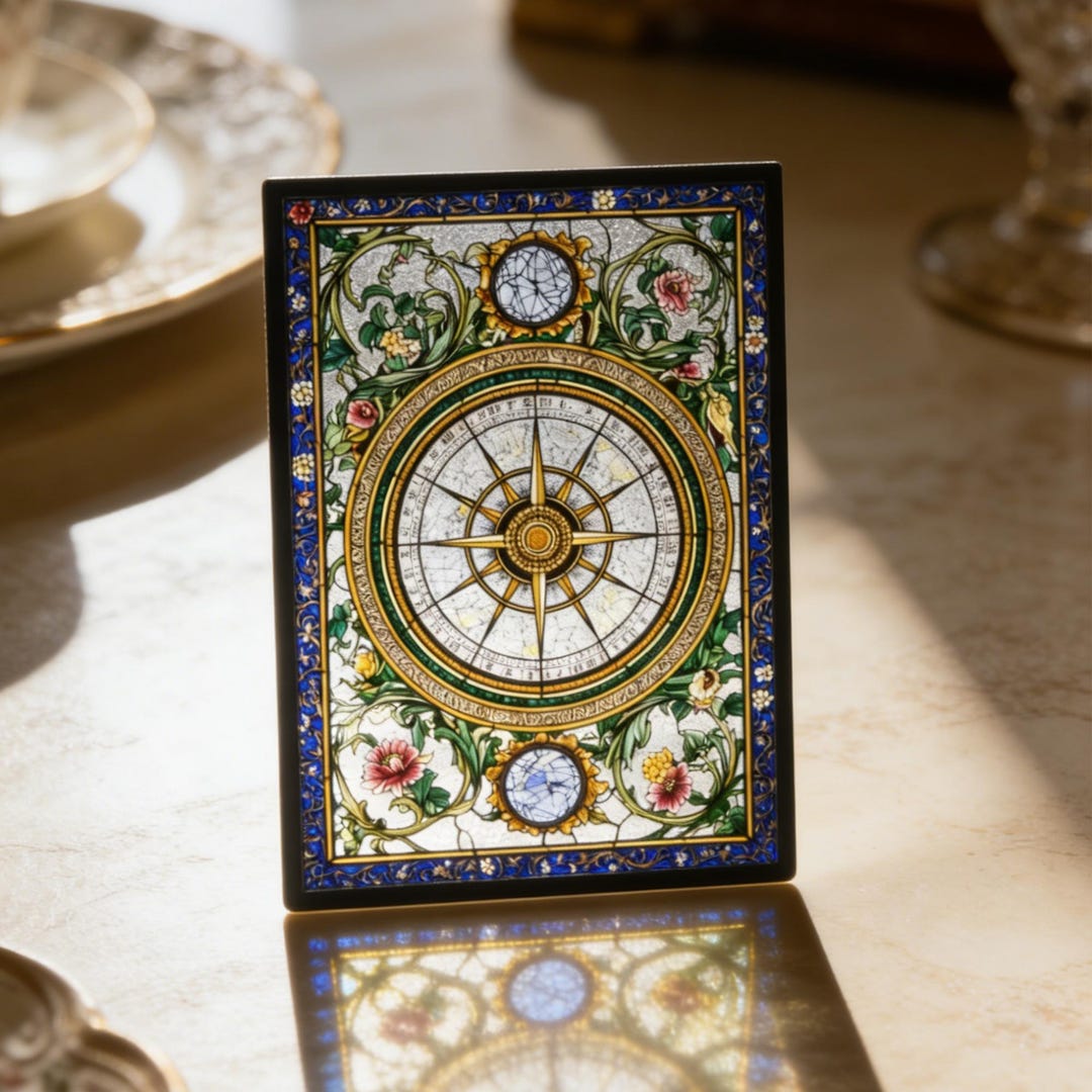 Mystical Real Stained Glass Panel | Illuminated Glass Decor | Celestial ...