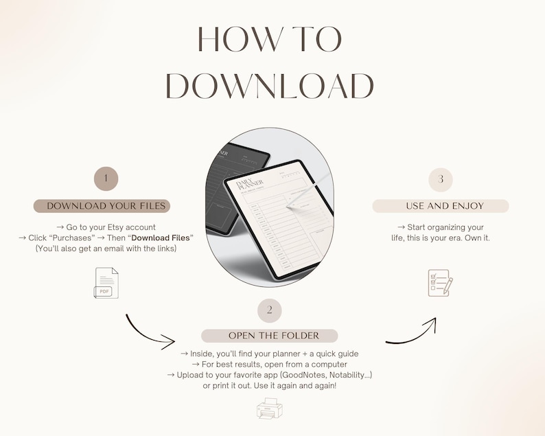 Minimalist Digital Planner Bundle: Daily, Weekly, Monthly (printable ...