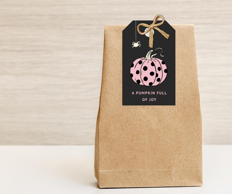 Editable Pink Halloween Favor Tags | Cute Boo Gift Tags | Printable ...
