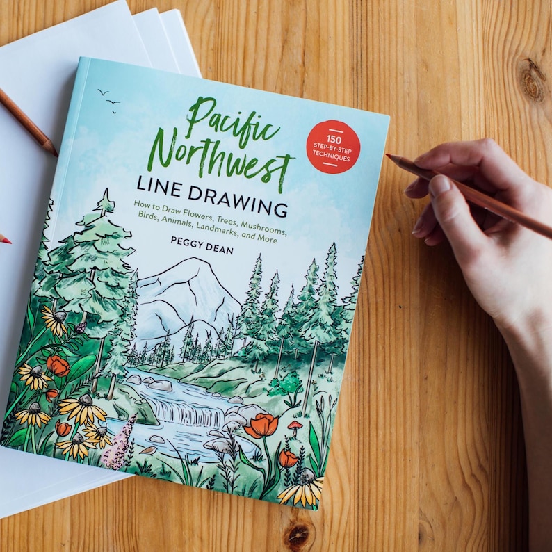 Pacific Northwest Line Drawing Book: Learn to Draw PNW Flora, Fauna ...