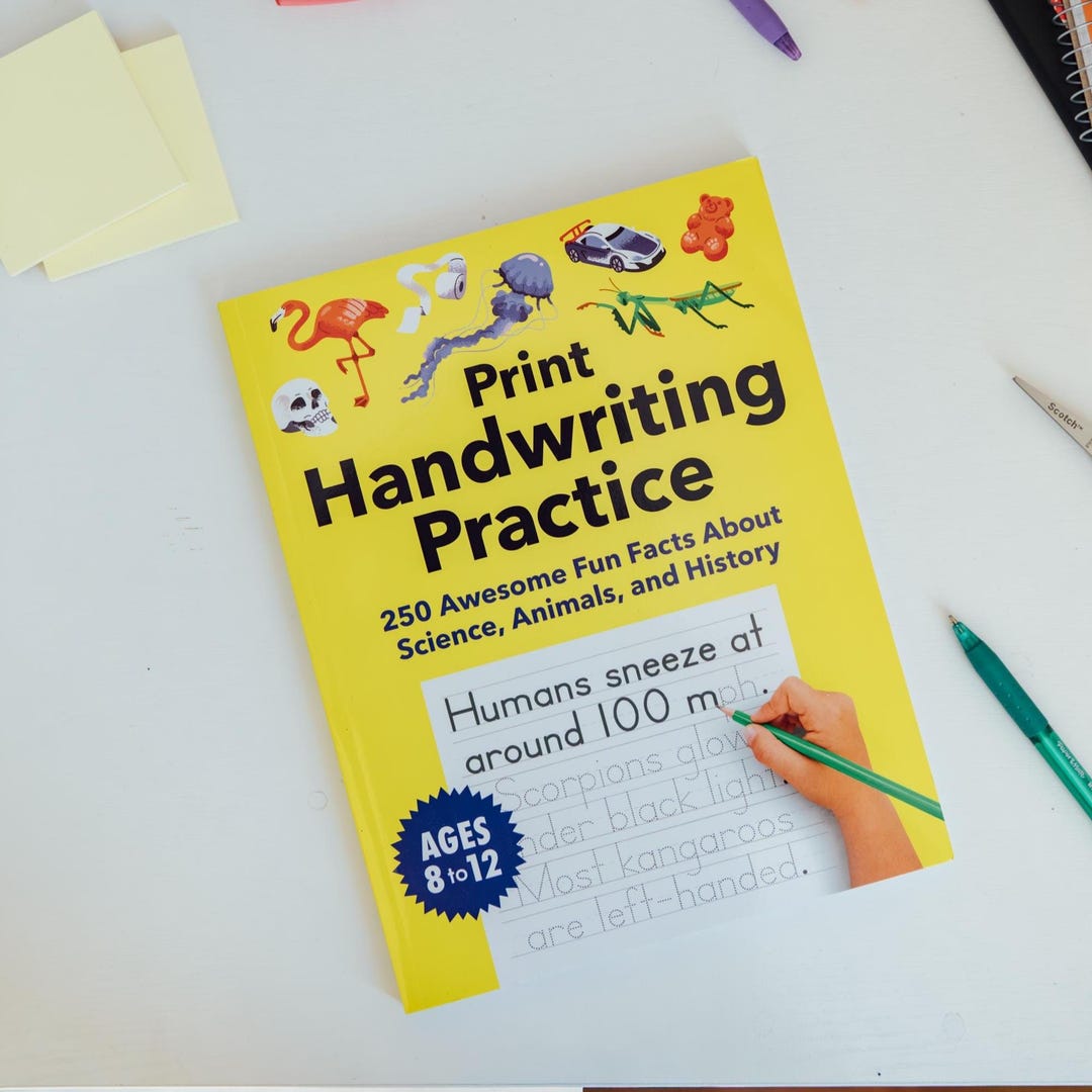 Fun Facts Handwriting Practice Workbook: Science, Animals, History - Etsy