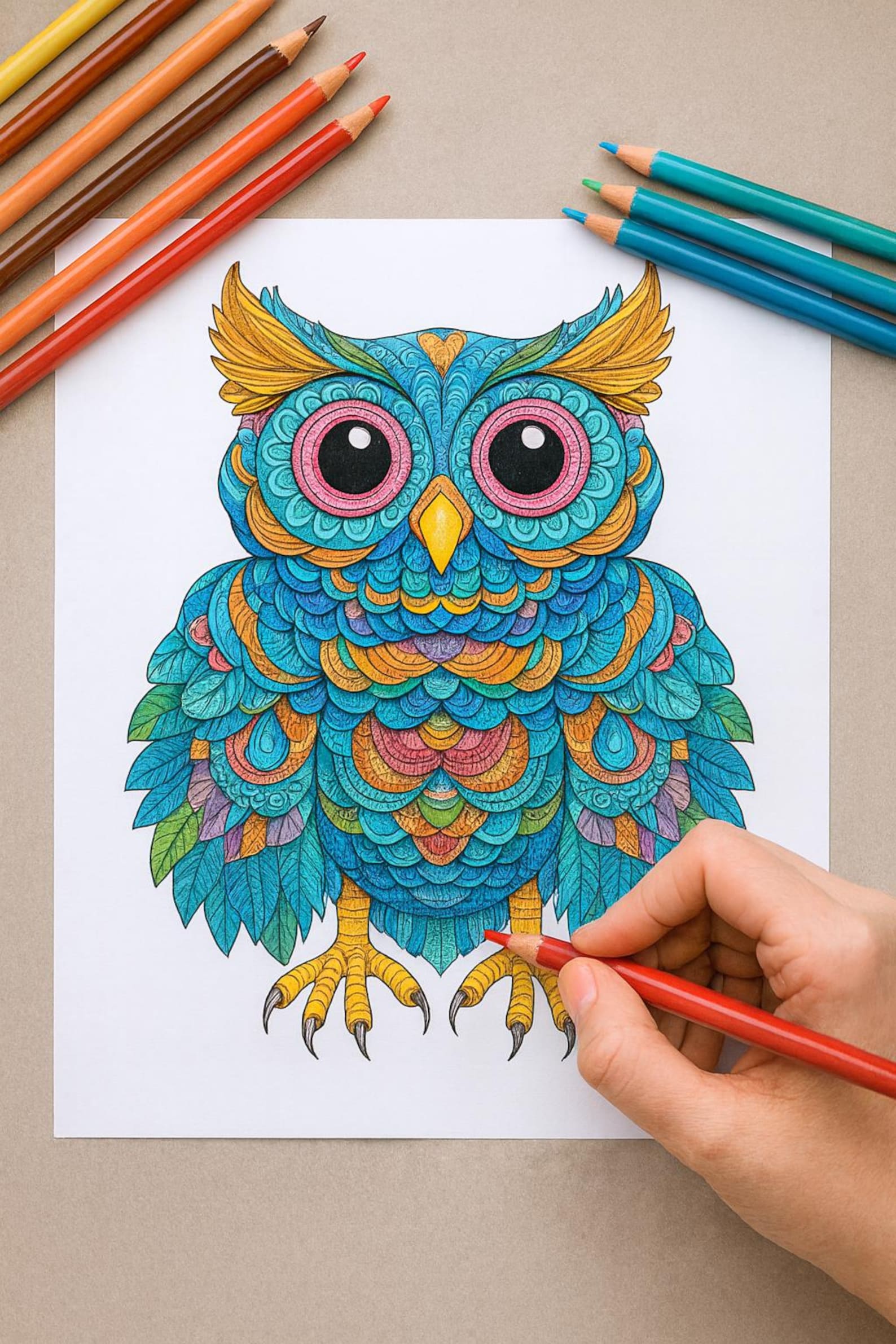 20 Mandala Owl Coloring Pages for Adults – Printable PDF, US Letter ...