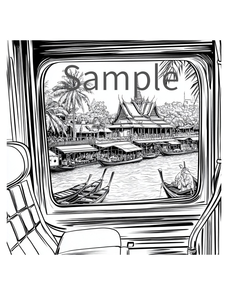 Train Window Coloring Pages – Scenic World Travel (PDF) - Etsy