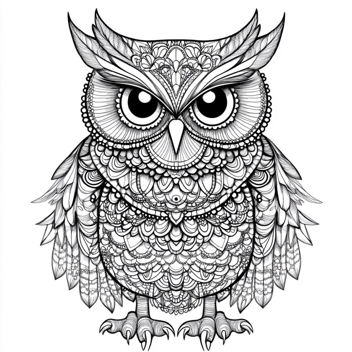 20 Mandala Owl Coloring Pages for Adults – Printable PDF, US Letter ...