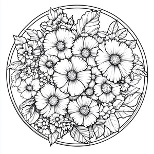 Floral Mandala Coloring Pages for Adults – 20 Printable Designs (PDF ...