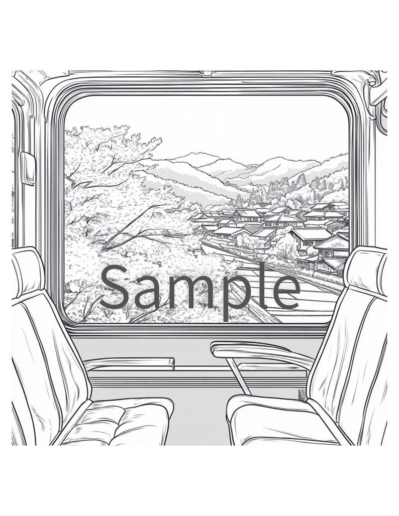 Train Window Coloring Pages – Scenic World Travel (PDF) - Etsy
