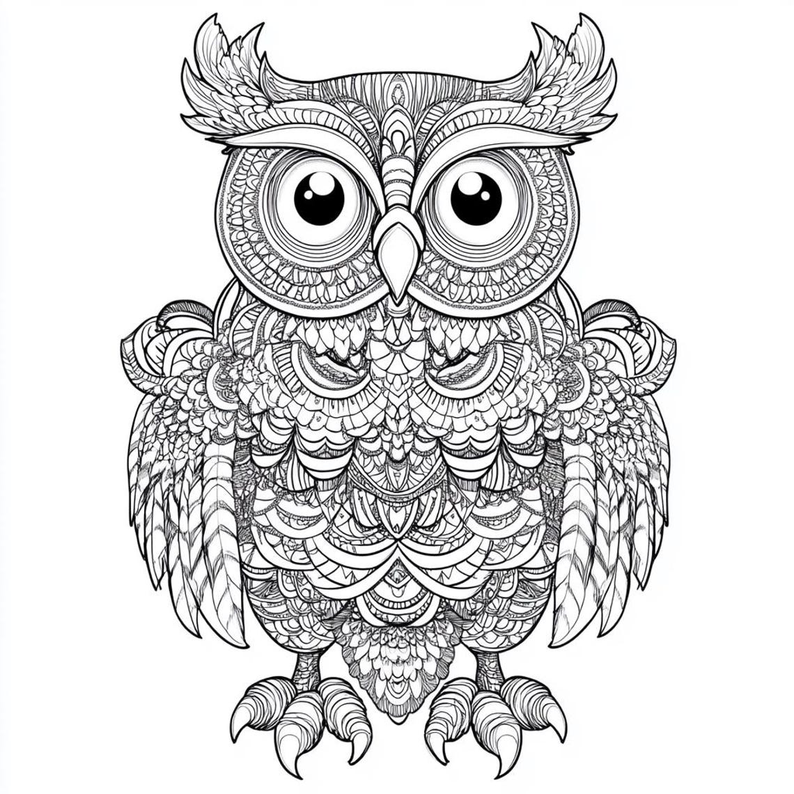 20 Mandala Owl Coloring Pages for Adults – Printable PDF, US Letter ...