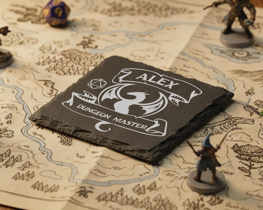 Personalized Dnd Slate Coaster, Custom Engraved Table Decor - Etsy