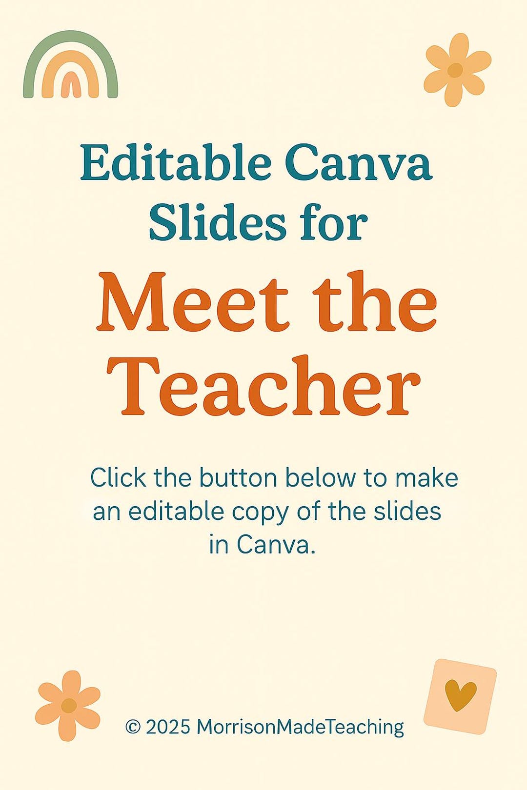 Editable Meet the Teacher Open House Slides | Back to School Canva ...