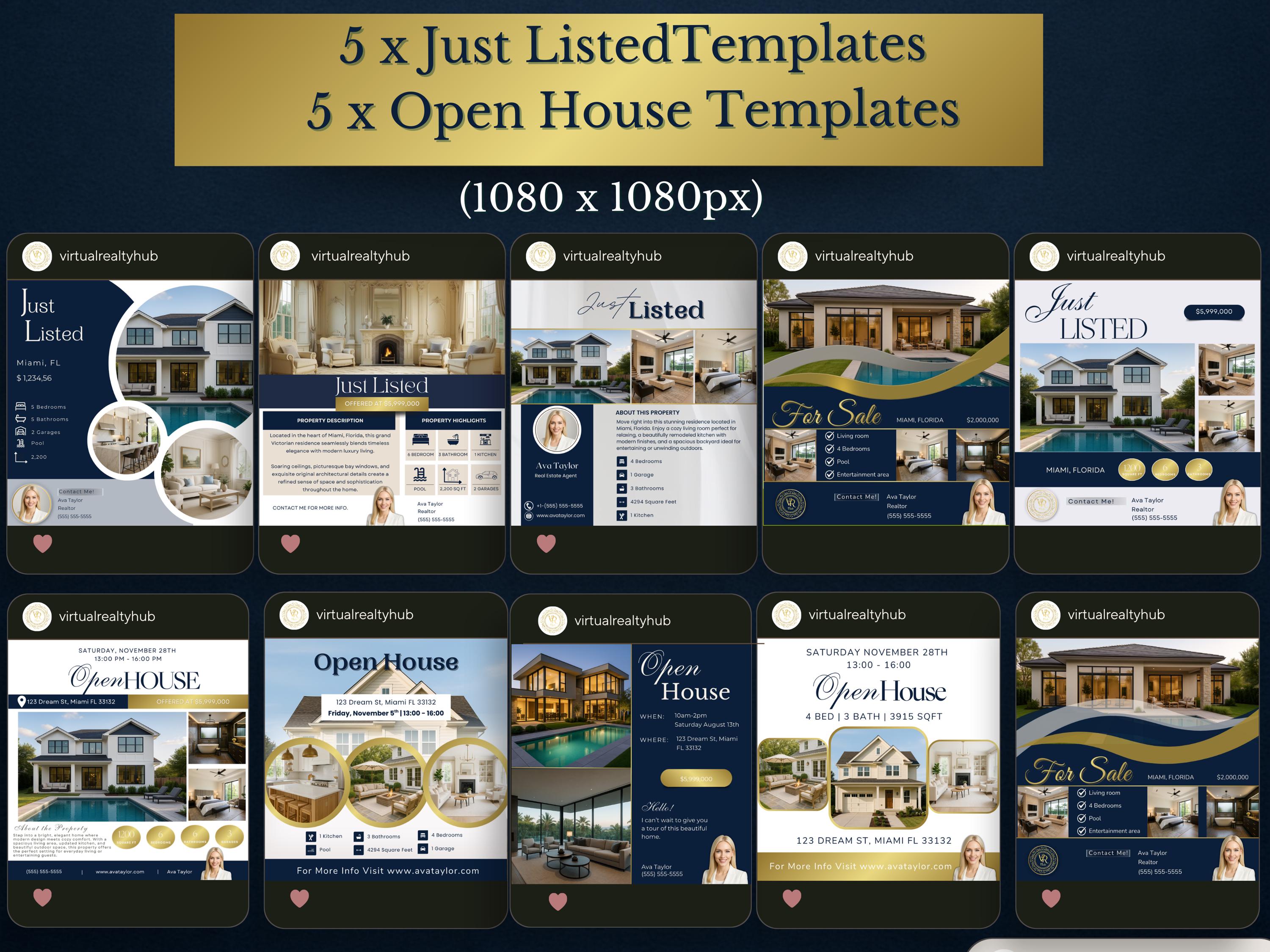 Real Estate Canva Bundle – 135 Realtor Templates - Etsy