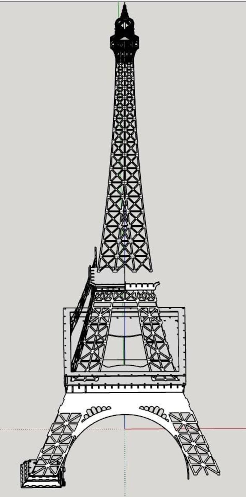 Eiffel Tower 3D – Laser Cut File (SVG, DXF, LBRN) – 4mm Wood Model ...