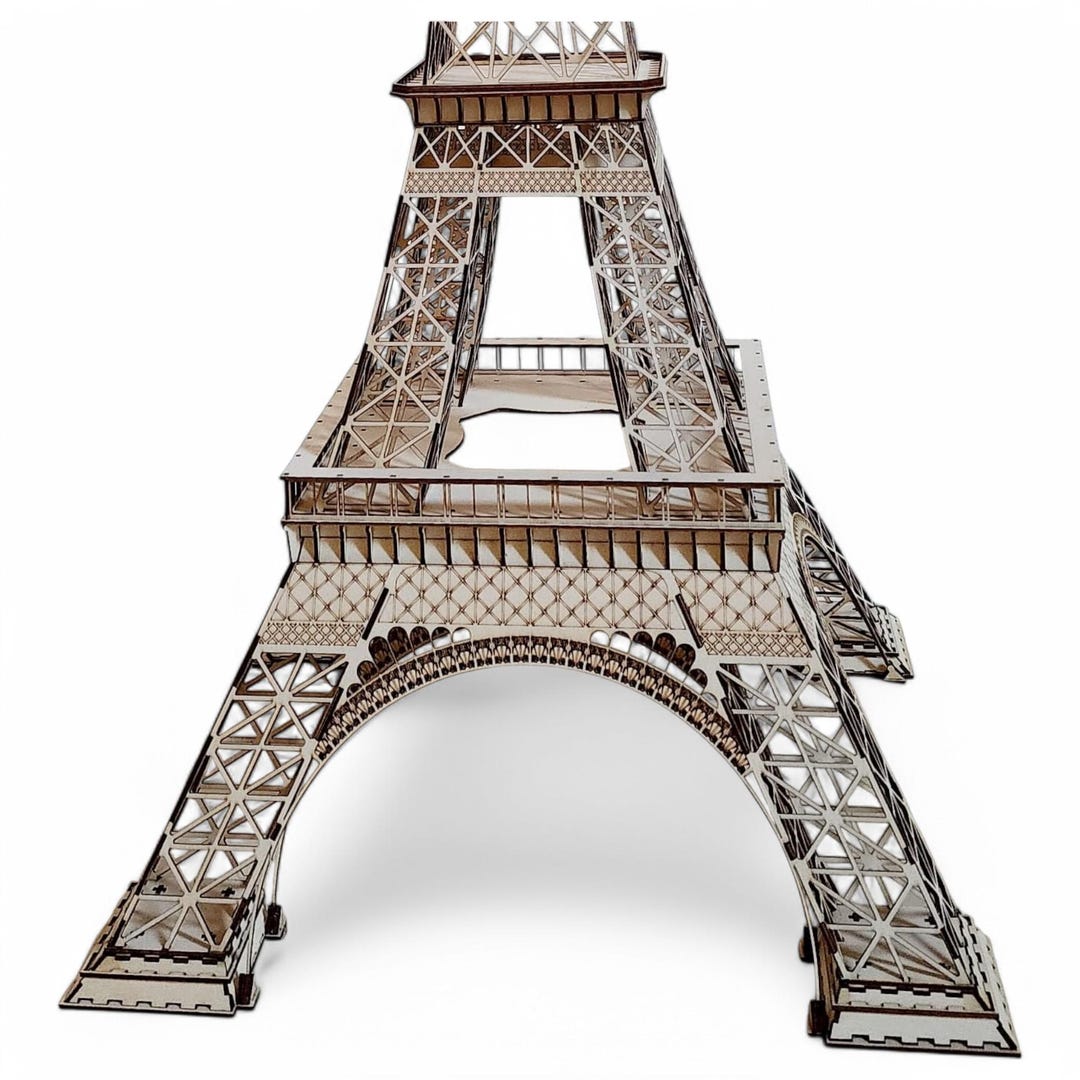 Eiffel Tower 3D – Laser Cut File (SVG, DXF, LBRN) – 4mm Wood Model ...