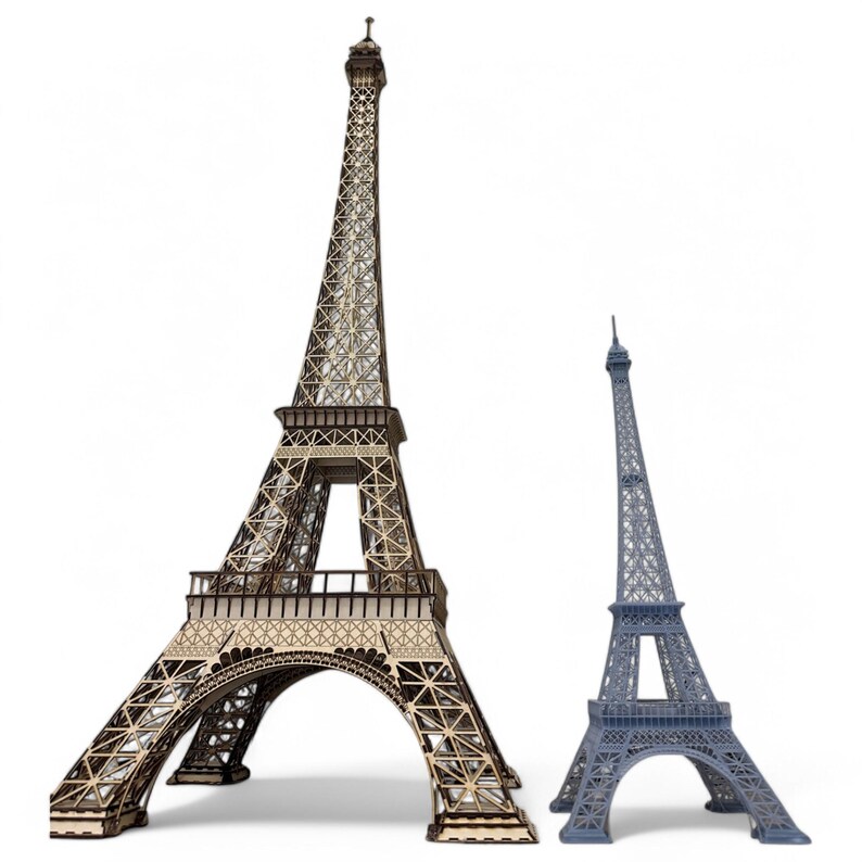Eiffel Tower 3D – Laser Cut File (SVG, DXF, LBRN) – 4mm Wood Model ...