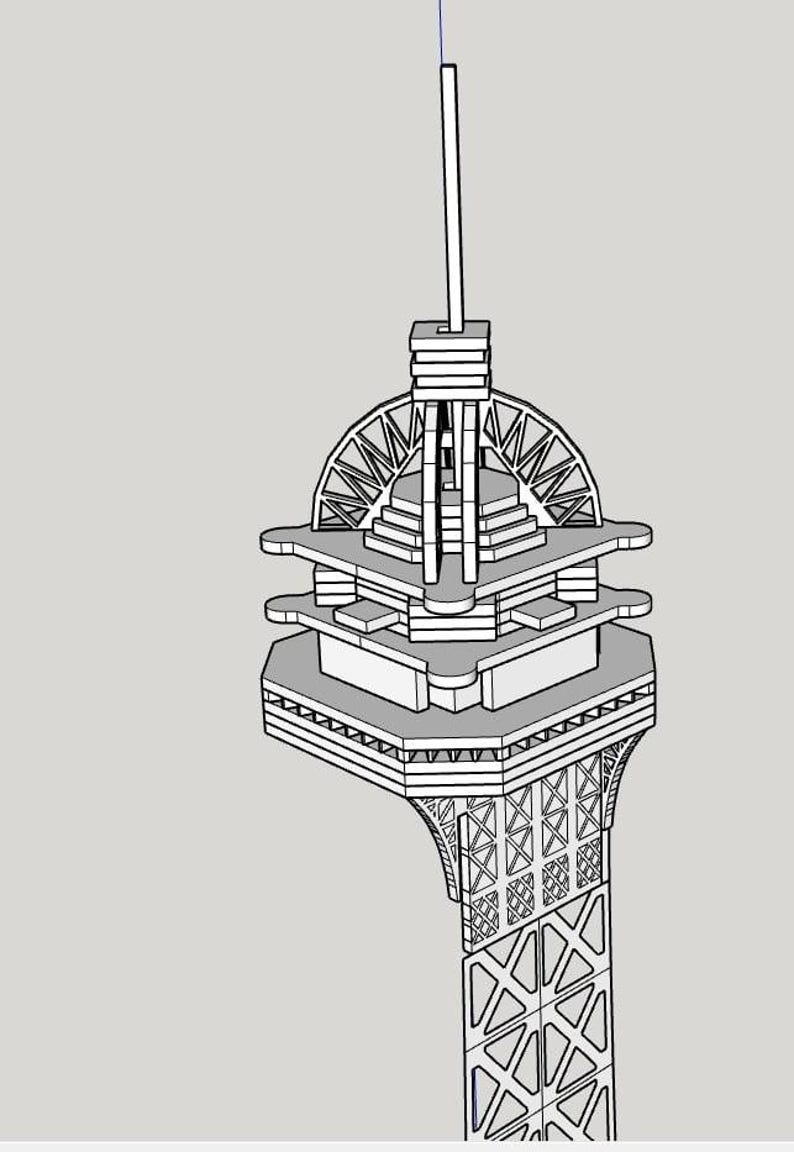 Eiffel Tower 3D – Laser Cut File (SVG, DXF, LBRN) – 4mm Wood Model ...