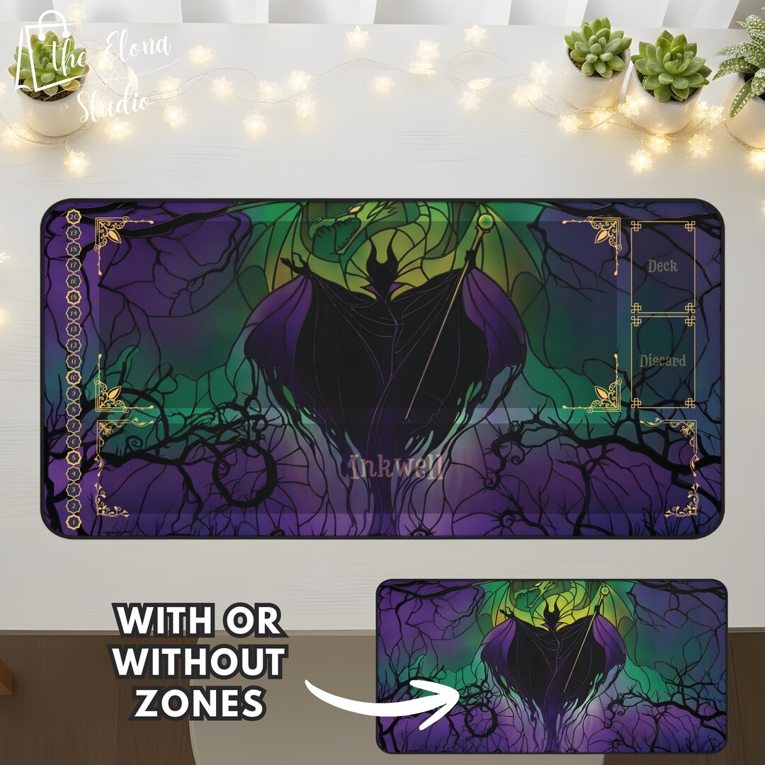 Dragon Sorceress TCG Playmat XL With 0-20 Lore Tracker | Purple/green ...