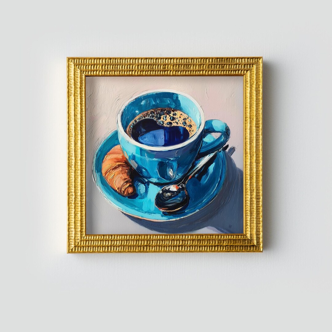 Still Life Breakfast Oil Painting: Dining Room Wall Art Decor,5x5 ...