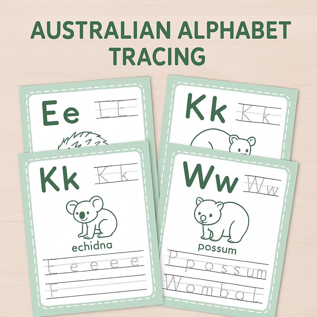 Alphabet Tracing Cards | A–Z Australian Animal Printables | Pre-primary ...