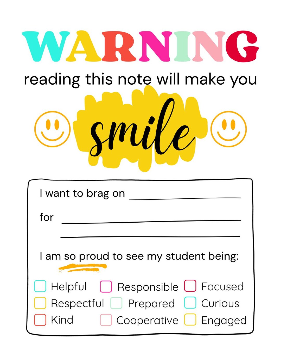 Parent Communication Forms | Editable Teacher Behavior Notes | Positive ...