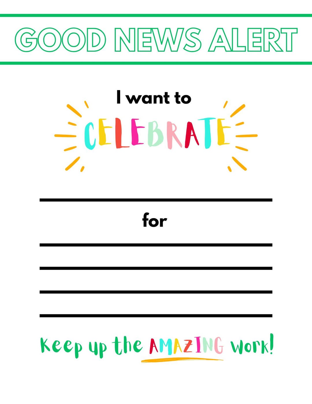 Editable Teacher GOOD NEWS Note Template: Positive Student Behavior ...