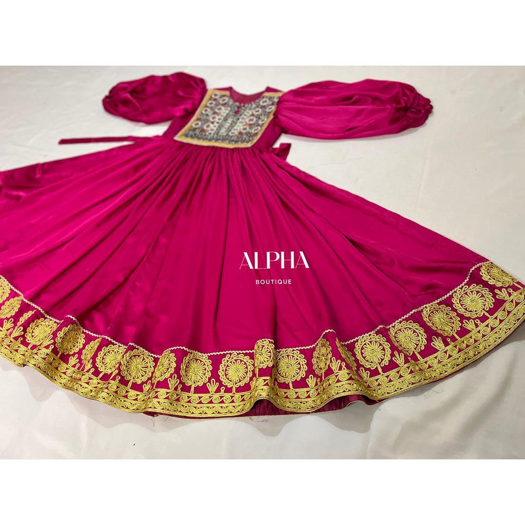 Authentic Afghan Kuchi Dress With Handmade Cherma Embroidery | Jamawar ...