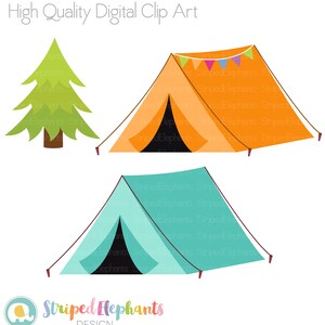 Camping Clip Art Happy Camper Tent Camp Fire Smores Outdoor Camp ...