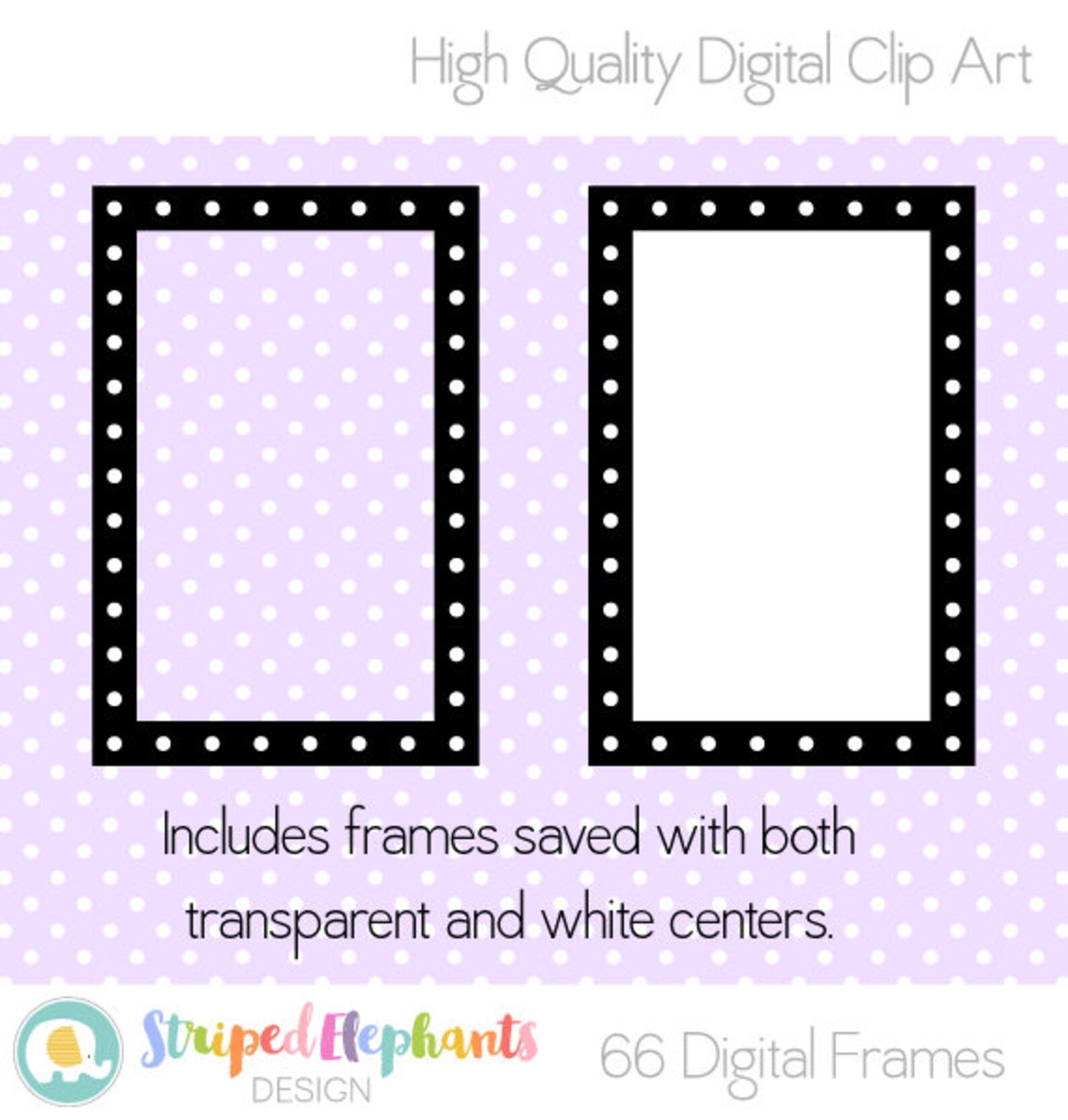 Dotted Rectangle Digital Frames Digital Borders Instant Download ...