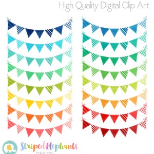 Colored Bunting Clip Art Rainbow Bunting Flags Clipart, Banner Flags ...