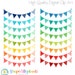 Colored Bunting Clip Art Rainbow Bunting Flags Clipart, Banner Flags ...