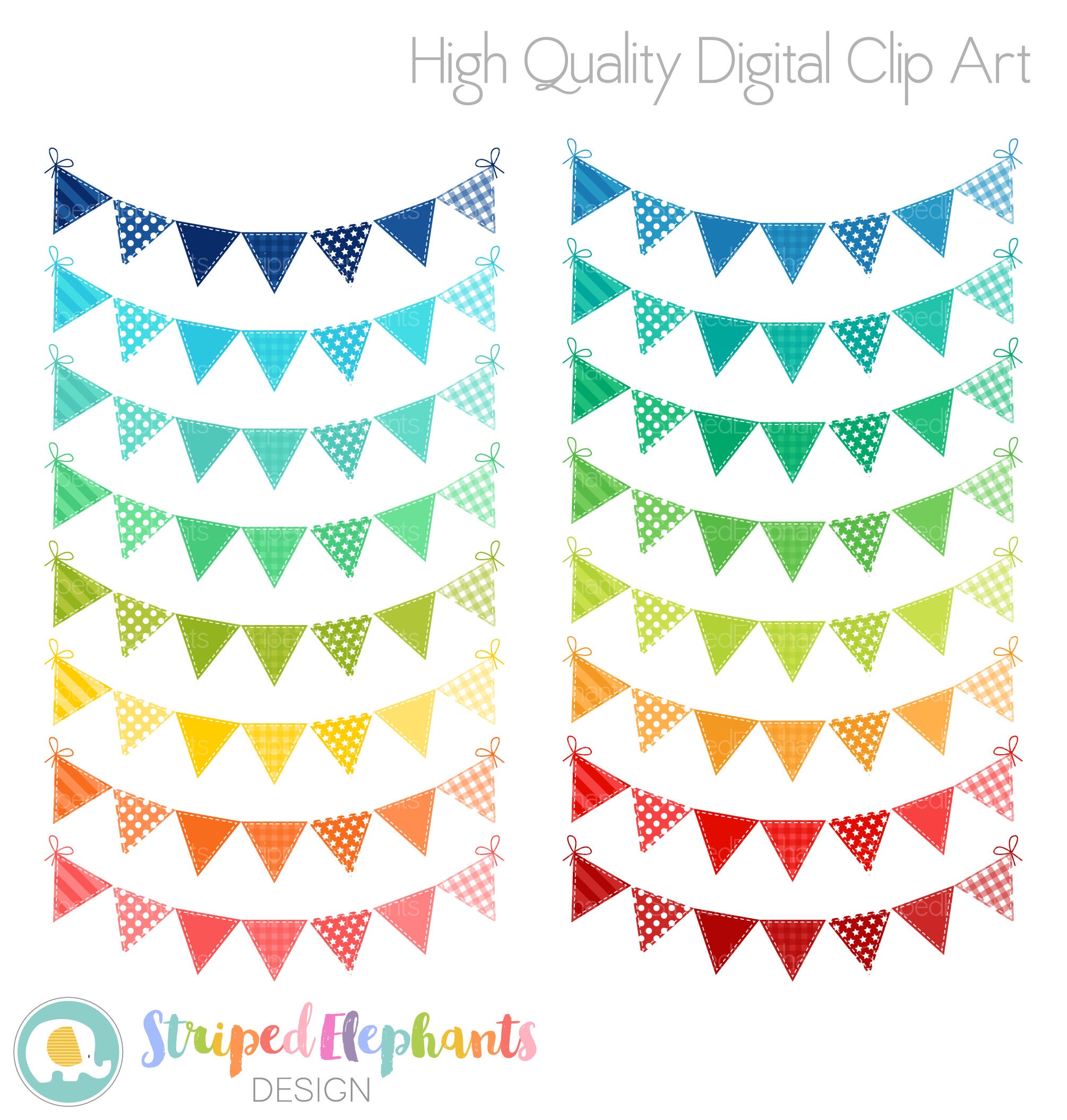 Colored Bunting Clip Art Rainbow Bunting Flags Clipart, Banner Flags ...
