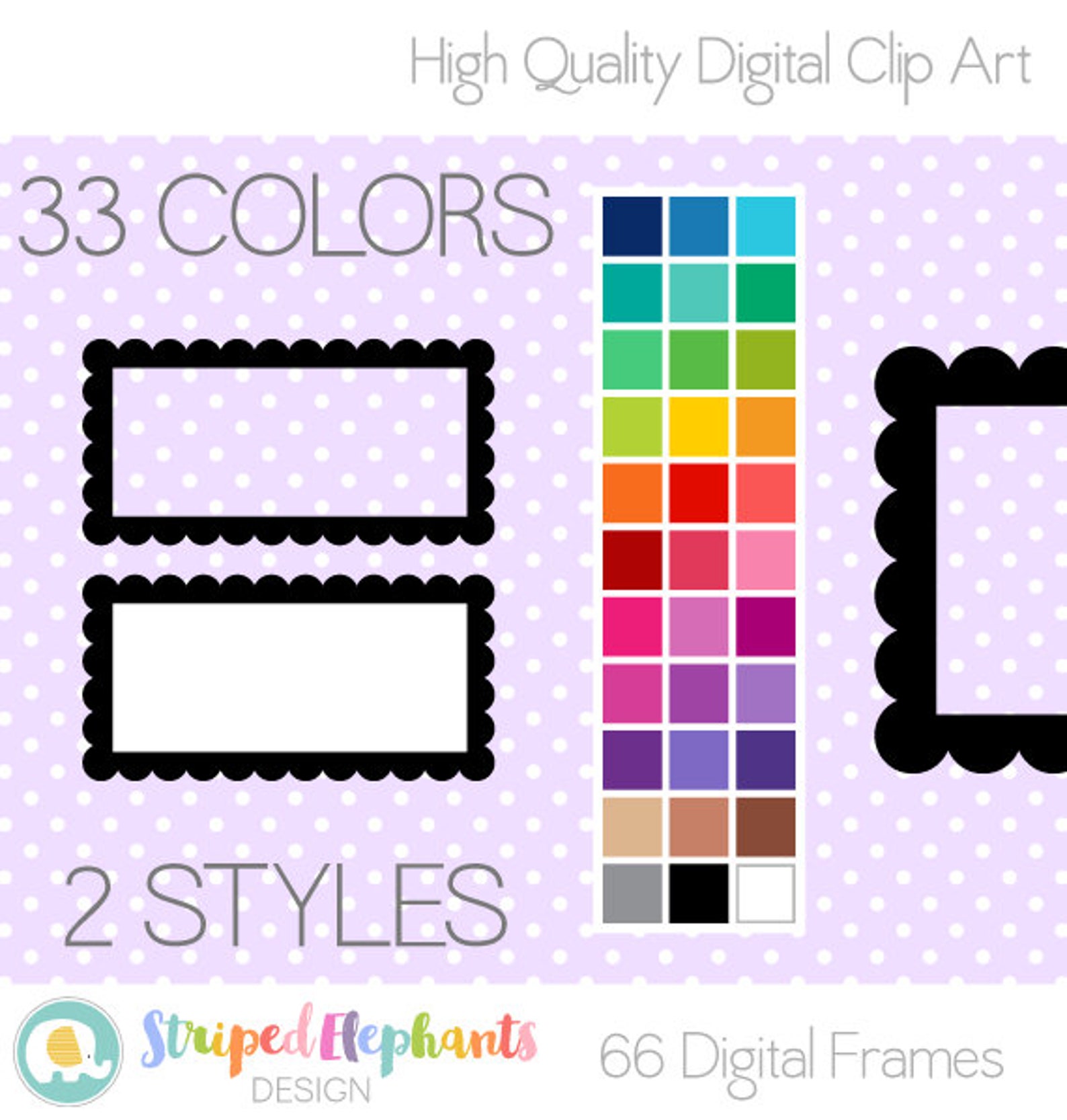 Scalloped Rectangle Clip Art Labels Printable Labels Clipart Borders ...