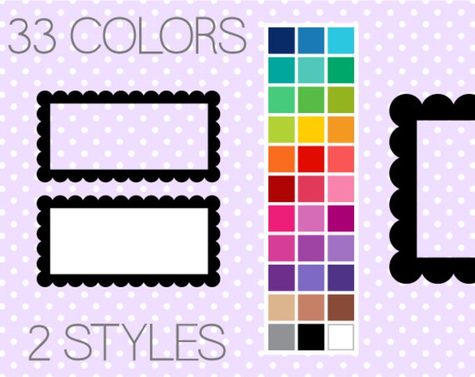 Scalloped Rectangle Clip Art Labels Printable Labels Clipart Borders ...