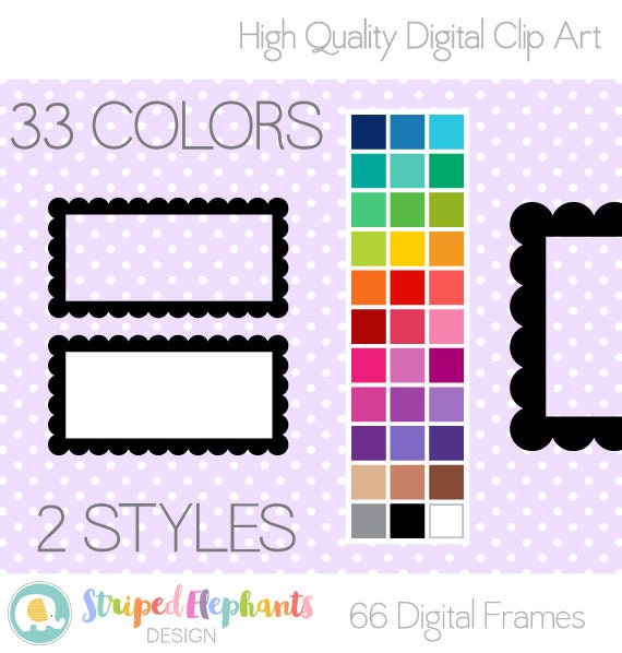 Scalloped Rectangle Clip Art Labels Printable Labels Clipart Borders ...