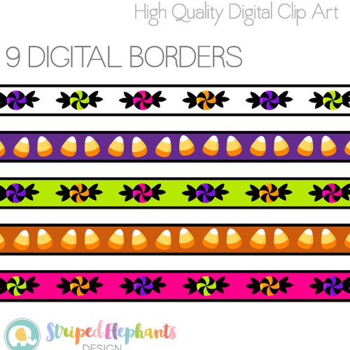 Halloween Digital Borders Clipart Halloween Clip Art Edging - Etsy